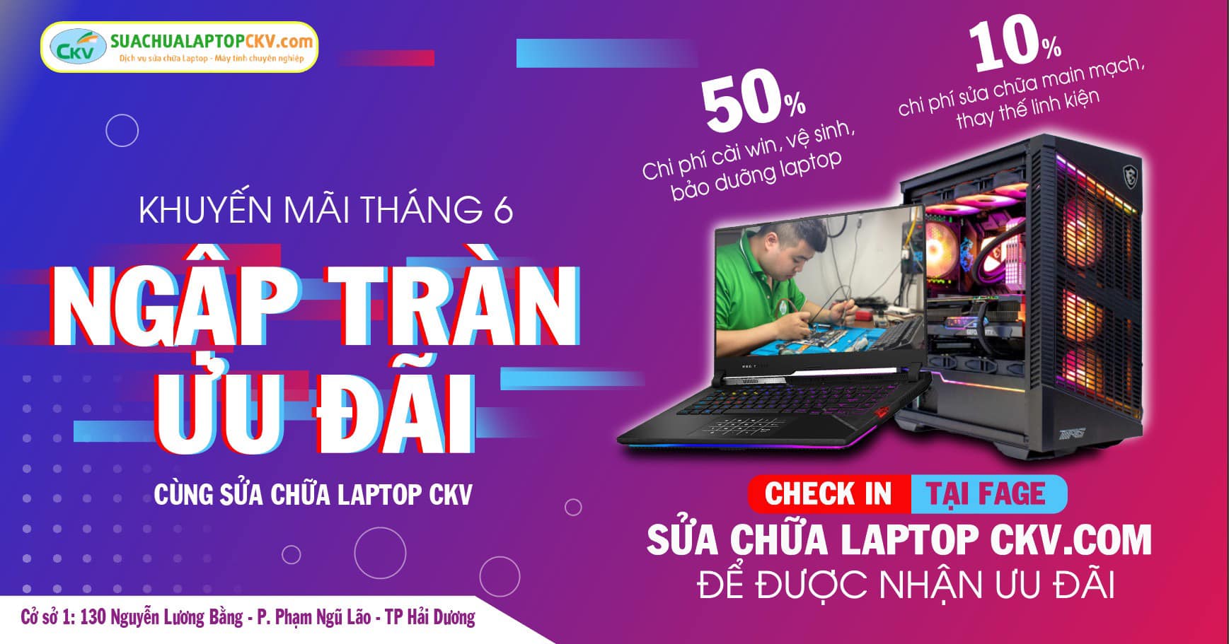 Trung Tâm sửa chữa laptop Hải Dương lấy ngay uy tín, chuyên nghiệp