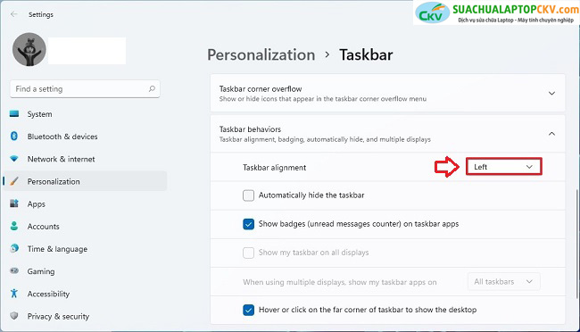 Cách thay đổi Taskbar và Start Menu Windows 11 về giống với Windows 10